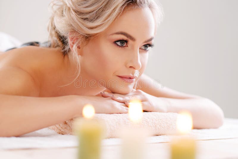 Young Beautiful And Healthy Girl Relaxing In Spa Salon Rejuvenation