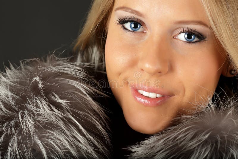 Young Beautiful Lady in Fur Clothing Stock Photo - Image of adult, lady ...
