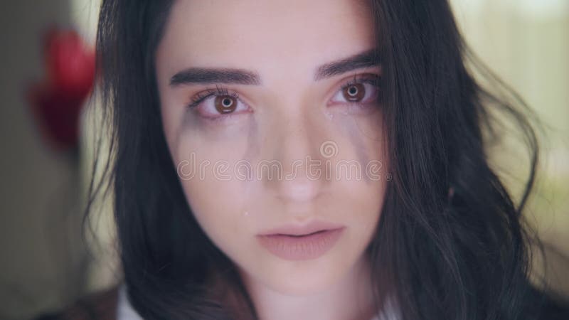 Young Beautiful Model Sad Looking Crying at Camera and Posing Stock ...