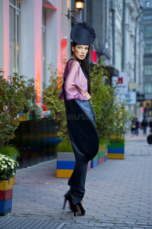 Young Beautiful Model in a Stylish Designer Clothes Stock Photo - Image ...