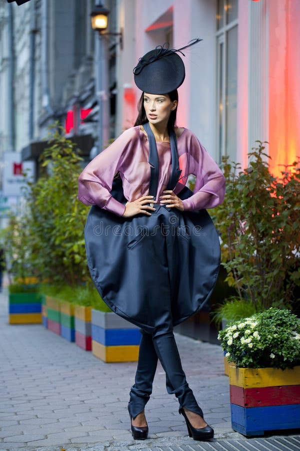 Young Beautiful Model in a Stylish Designer Clothes Stock Photo - Image ...