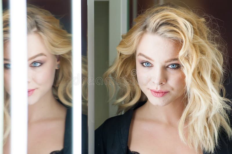 Young Beautiful Modern Woman Outdoors with Expressive Makeup Stock ...