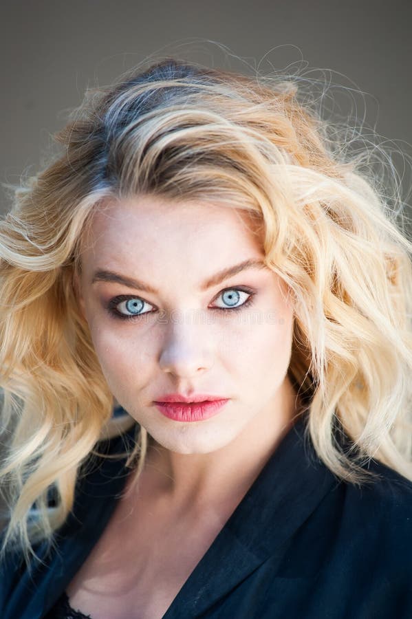 Young Beautiful Modern Woman Outdoors with Expressive Makeup Stock ...