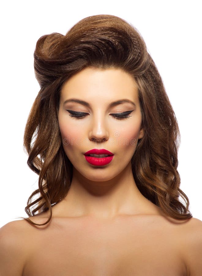 Young beautiful pinup girl stock image. Image of head - 70302641