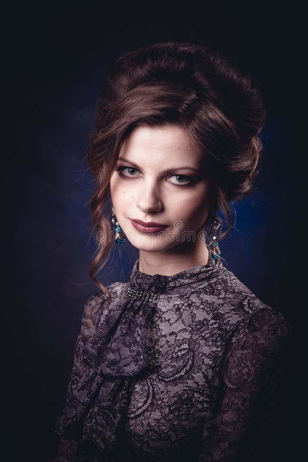 Young beautiful retro lady stock image. Image of glamour - 65442009