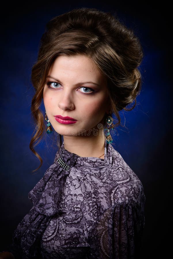 Young beautiful retro lady stock image. Image of people - 65442187