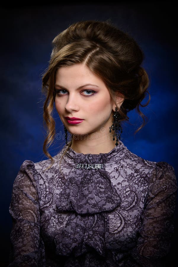 Young beautiful retro lady stock image. Image of model - 65442805