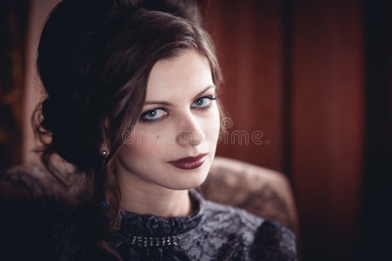 Young beautiful retro lady stock photo. Image of female - 65443202