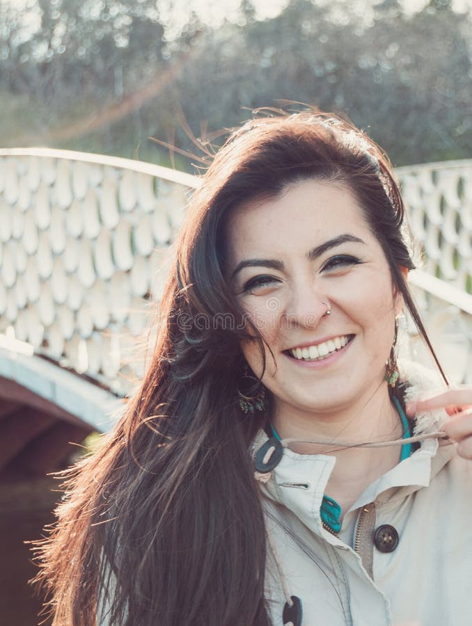 Young Beautiful Turkish Girl Smiling Stock Photo - Image of natural ...