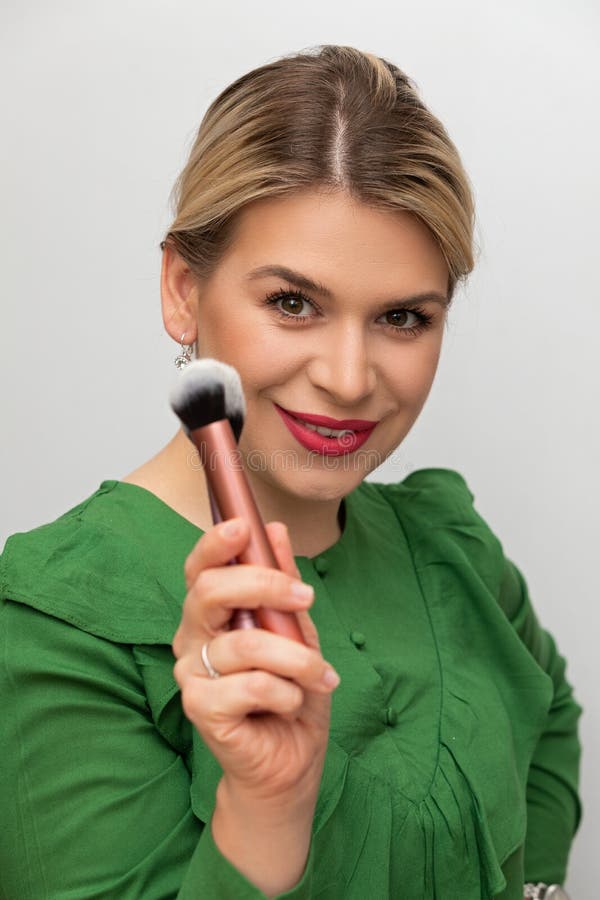 Morning makeup routine stock image. Image of hand, girl - 238761471