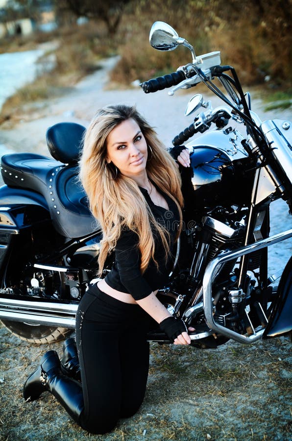 Young Beautiful Woman on a Bike Editorial Stock Image - Image of ...