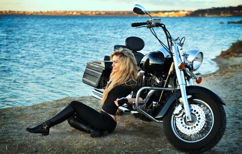 Young Beautiful Woman on a Bike Editorial Photo - Image of road ...