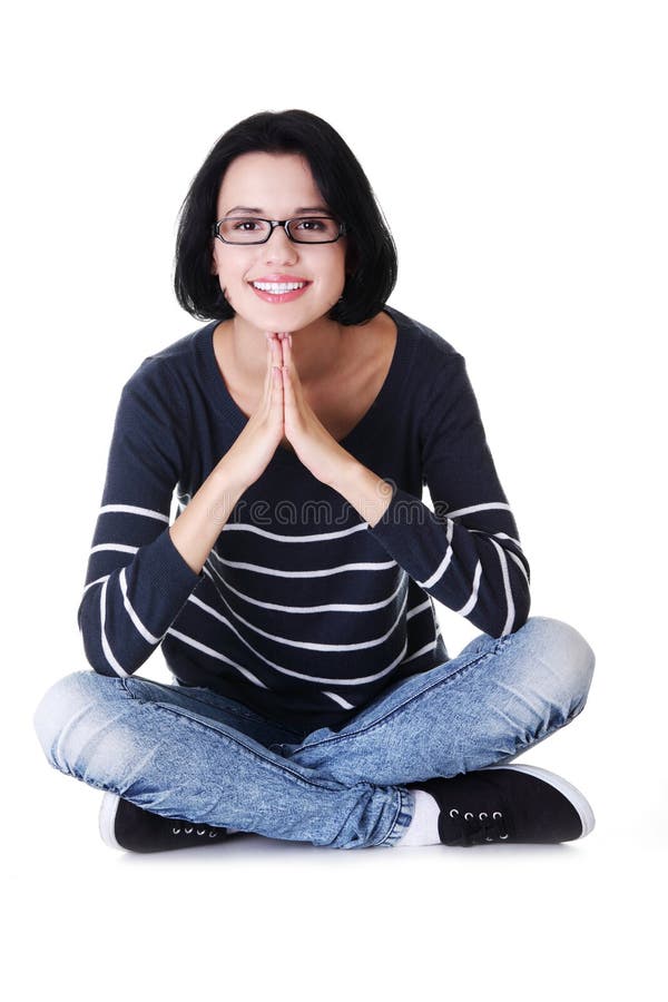 Young Beautiful Woman in Casual Clothes Stock Photo - Image of cute ...