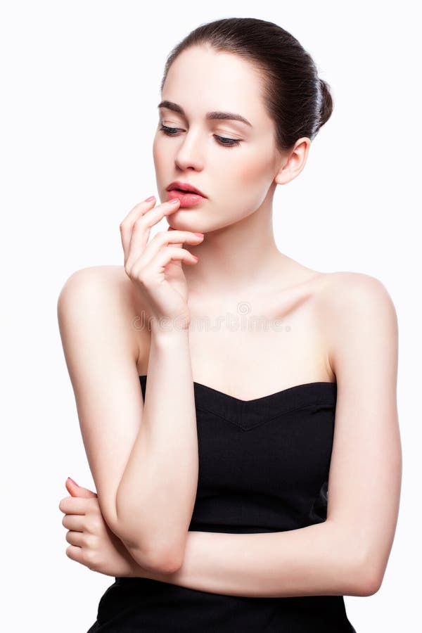 Young Beautiful Woman with Day Makeup Stock Photo - Image of glamor ...