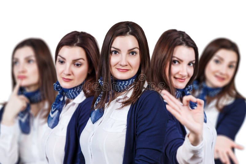 Young Beautiful Woman with Different Emotions Stock Image - Image of ...