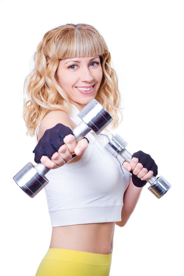 Young Beautiful Woman Doing Fitness Exercise Stock Photo - Image of ...