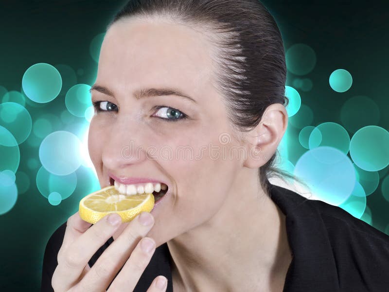 Woman and lemon stock image. Image of pampering, lady - 30098991