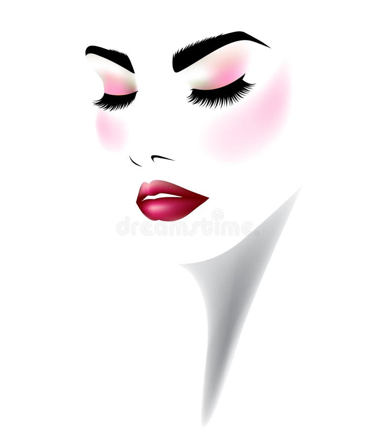 Beautiful Young Woman Face Icon Vector, Cosmetics Logo,make Up Girl ...