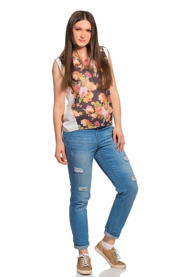 Young Beautiful Woman, Full Height Stock Image - Image of girl ...