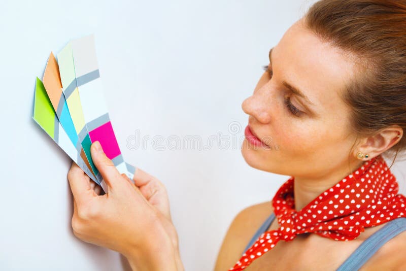 Young Beautiful Woman Holding Color Palette Stock Photo - Image of ...