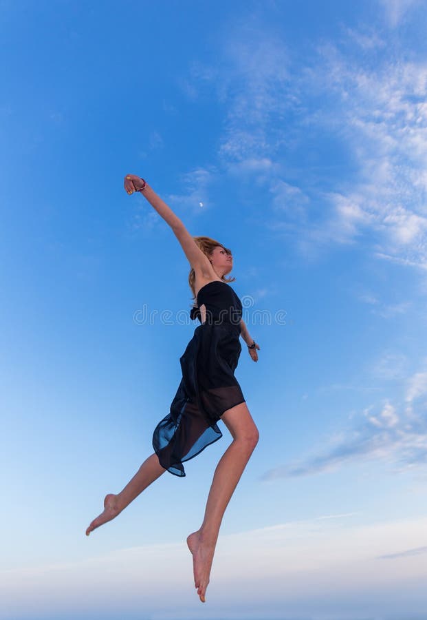 Young Beautiful Woman Jumping Stock Image - Image of lady, model: 59835879