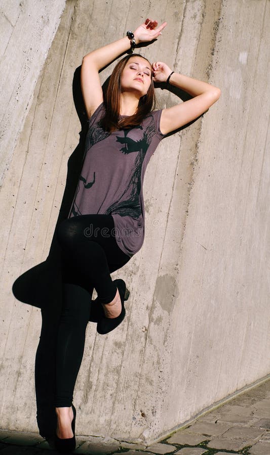 Young Beautiful Woman Lean by Stock Photo - Image of young, woman: 14647534