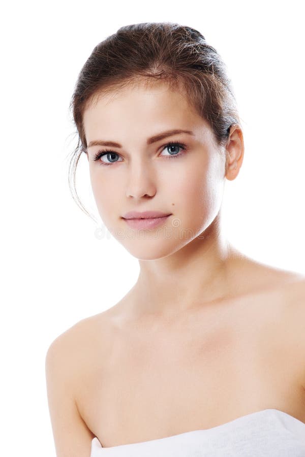 Young Beautiful Model Close Up Posing for Perfect Skin Stock Photo ...