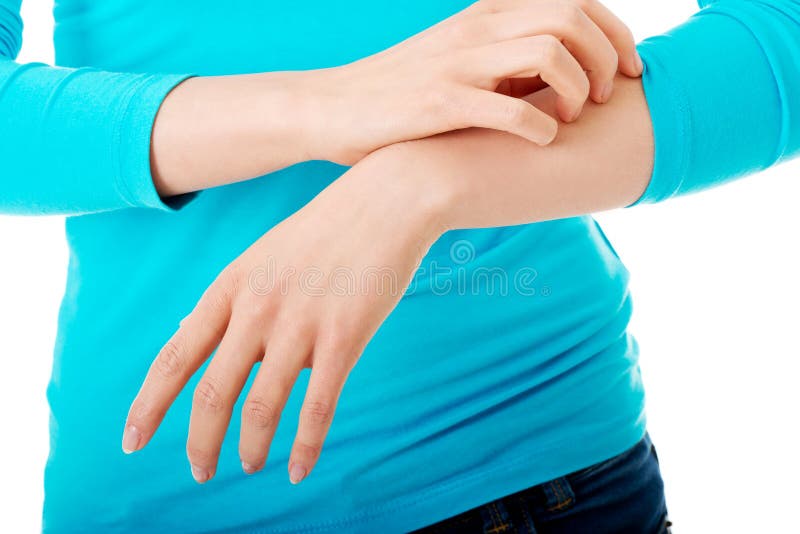 Young Beautiful Woman Scraching Herself Stock Photo - Image of beauty ...