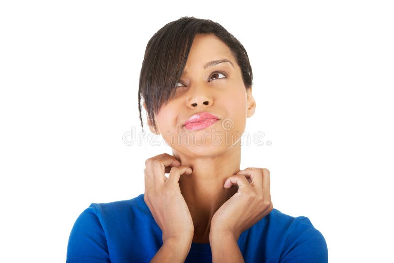 Young Beautiful Woman Scratching Her Self. Stock Image - Image of ...