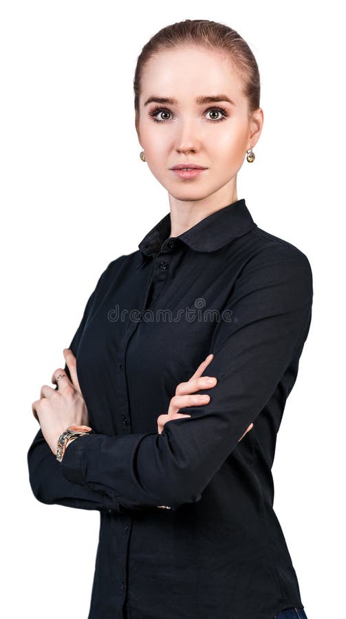 Young Beautiful Woman with Serious Face Stock Image - Image of person ...