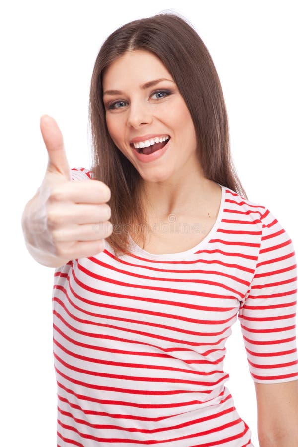 Woman with thumbs up stock photo. Image of head, cheering - 5175184