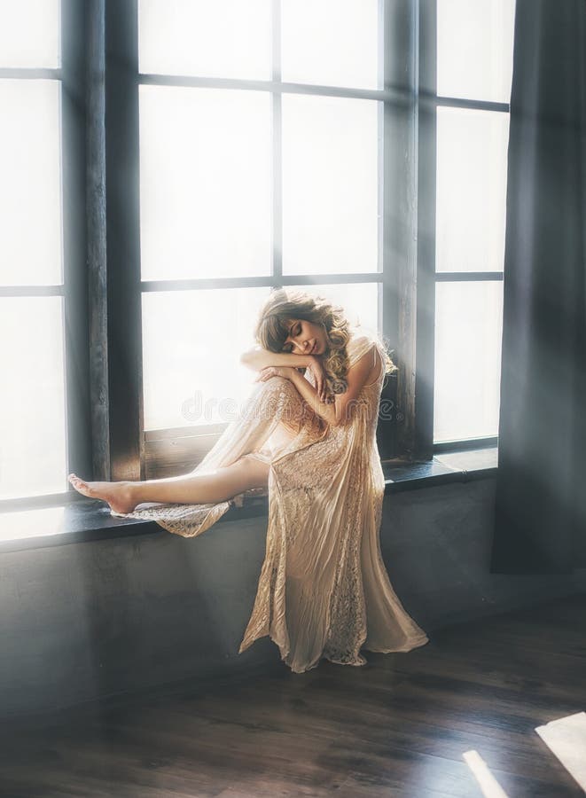 Young Woman Falling through Space Stock Photo - Image of deep, abstract ...