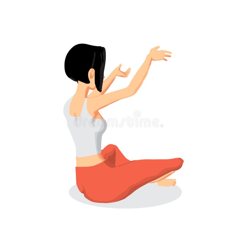 Yoga Cartoon Sitting Back Stock Illustrations – 242 Yoga Cartoon ...