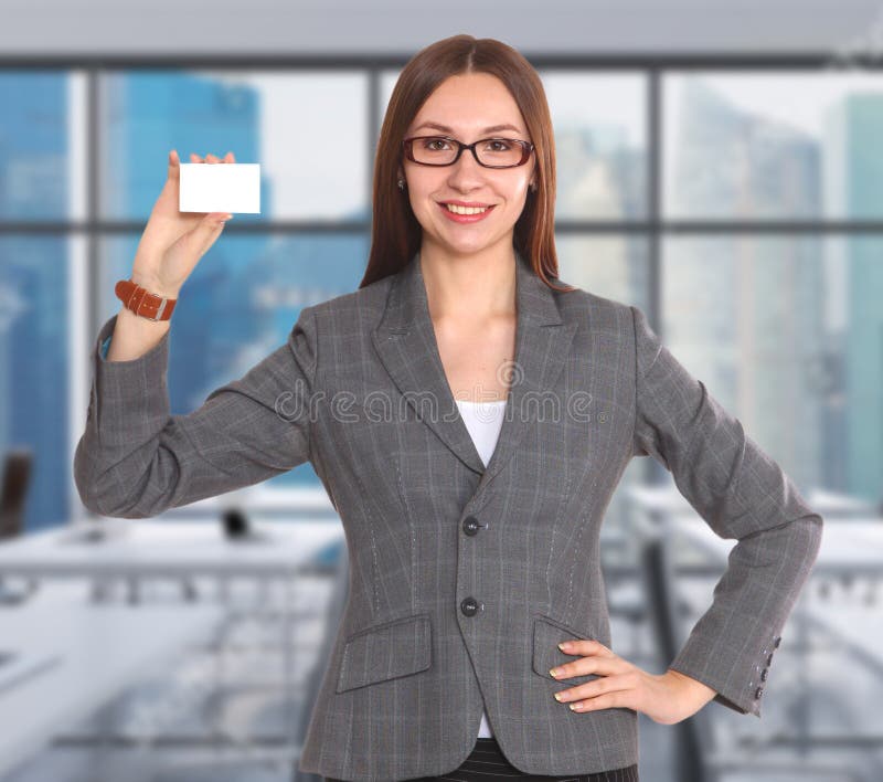 Young Beautiful Woman Standing in the Office Stock Photo - Image of ...