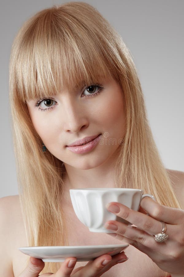 Young Beautiful Woman with Tea Stock Image - Image of cute, enjoy: 26018097