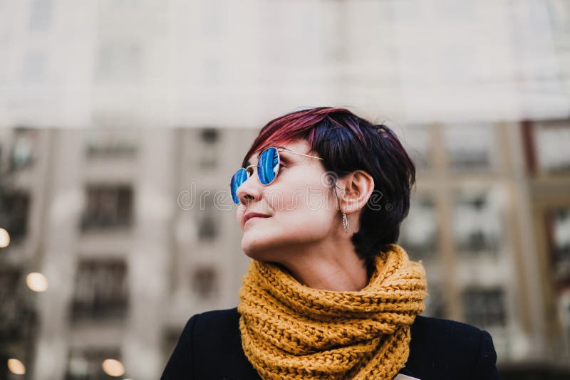Young Beautiful Woman Wearing Sunglasses Outdoors Urban And Lifestyle