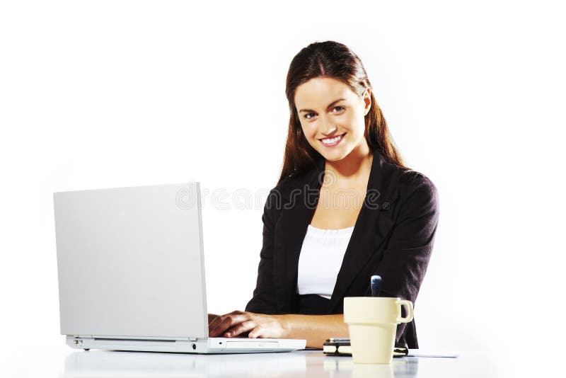 Young Beautiful Woman at Work Stock Image - Image of human, office ...