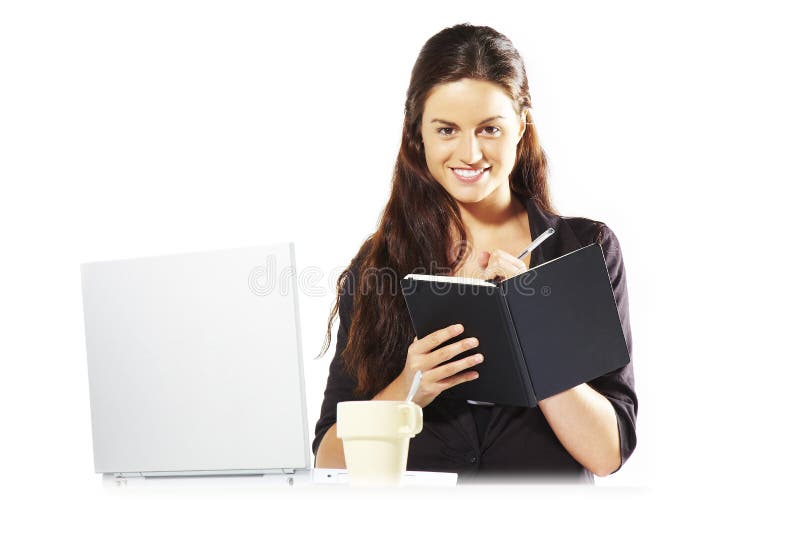 Young Beautiful Woman at Work Stock Photo - Image of hand, secretary ...