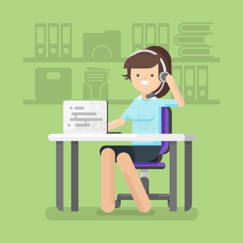 Beautiful operator stock vector. Illustration of communication - 5212904