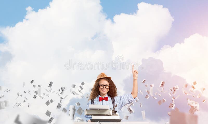 Creative Inspiration of Young Female Writer. Stock Image - Image of ...