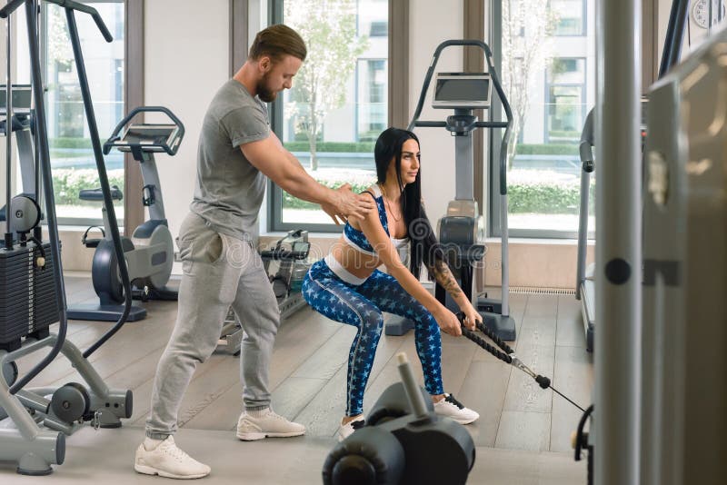 Training with Personal Instructor Stock Image - Image of active ...