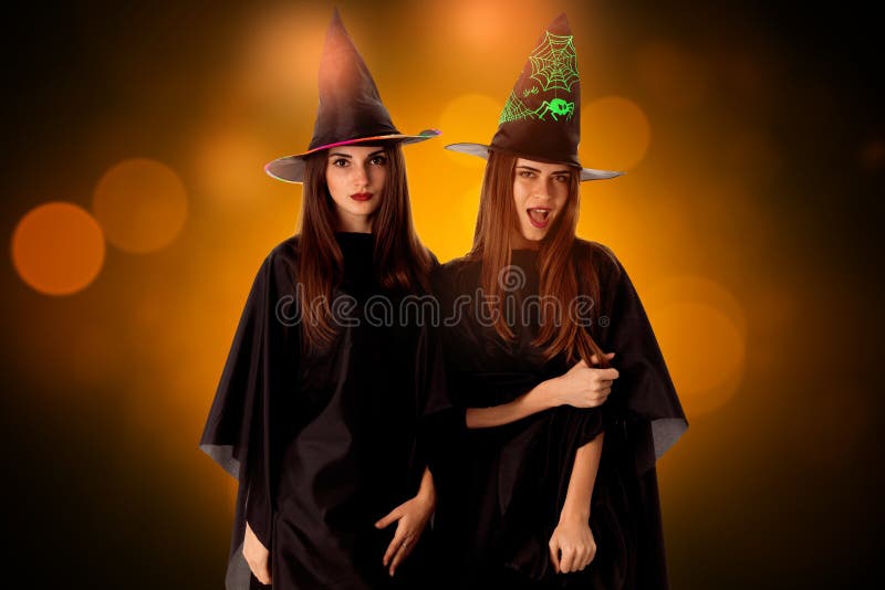 Young Beautiful Women in Halloween Style Stock Photo - Image of pretty ...