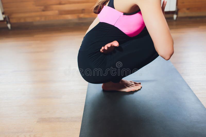 Young Beautiful Yoga Pose. Balancing on One Leg. Stock Image - Image of ...