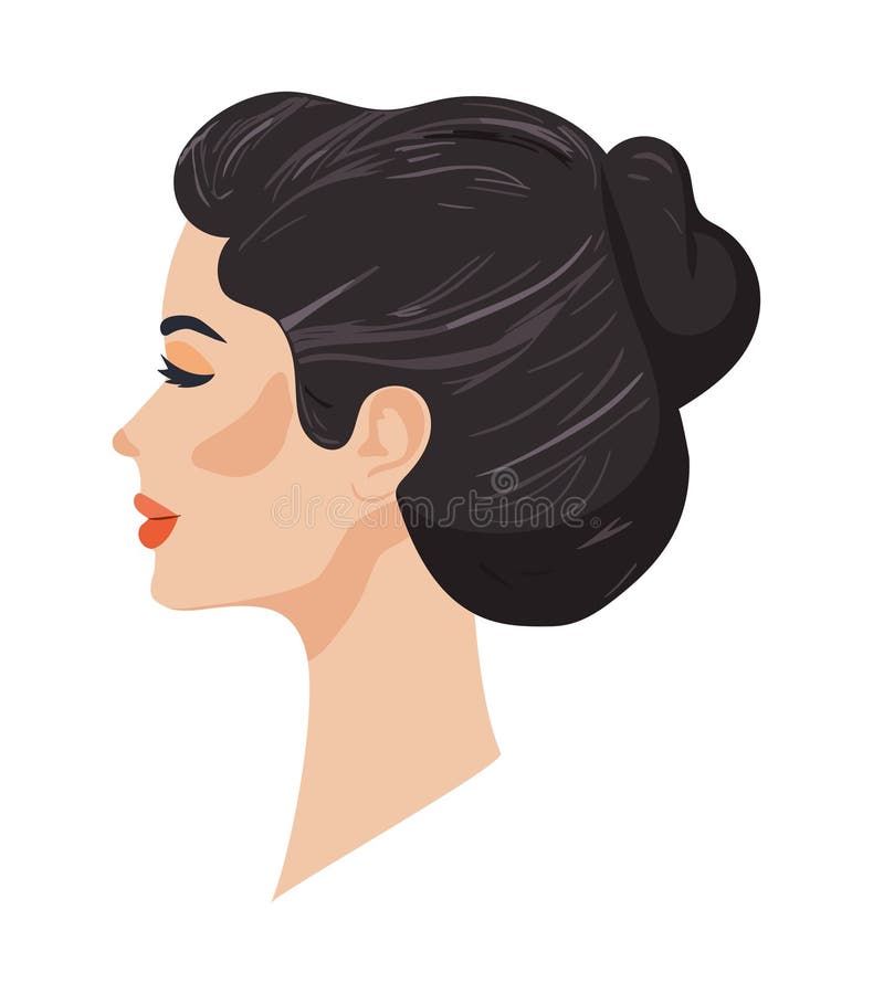 Young and Beauty Woman Profile Stock Vector - Illustration of lady ...
