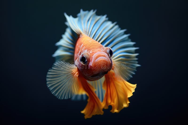 Young Betta Fish with Tiny Flared Gills Stock Illustration ...