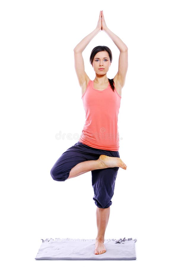 Young and Beutiful Girl Doing Yoga Exercises Stock Image - Image of ...
