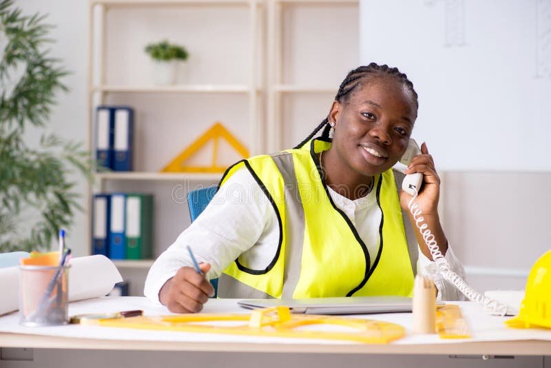 The Young Black Architect Working on Project Stock Photo - Image of ...