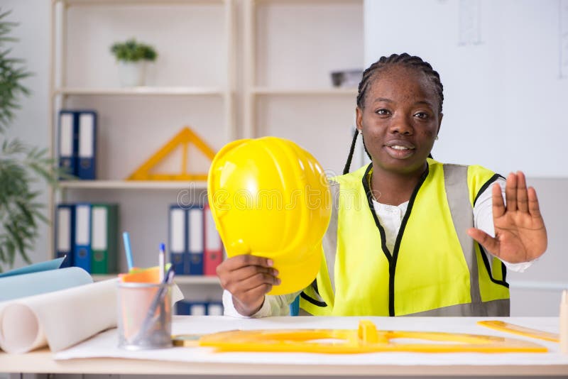 The Young Black Architect Working on Project Stock Image - Image of ...