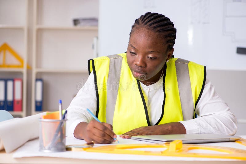 The Young Black Architect Working on Project Stock Photo - Image of ...