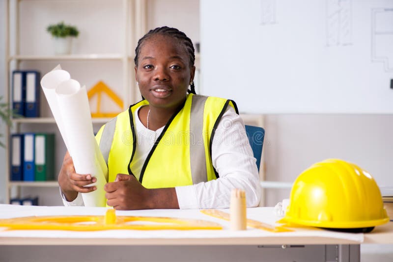 The Young Black Architect Working on Project Stock Photo - Image of ...
